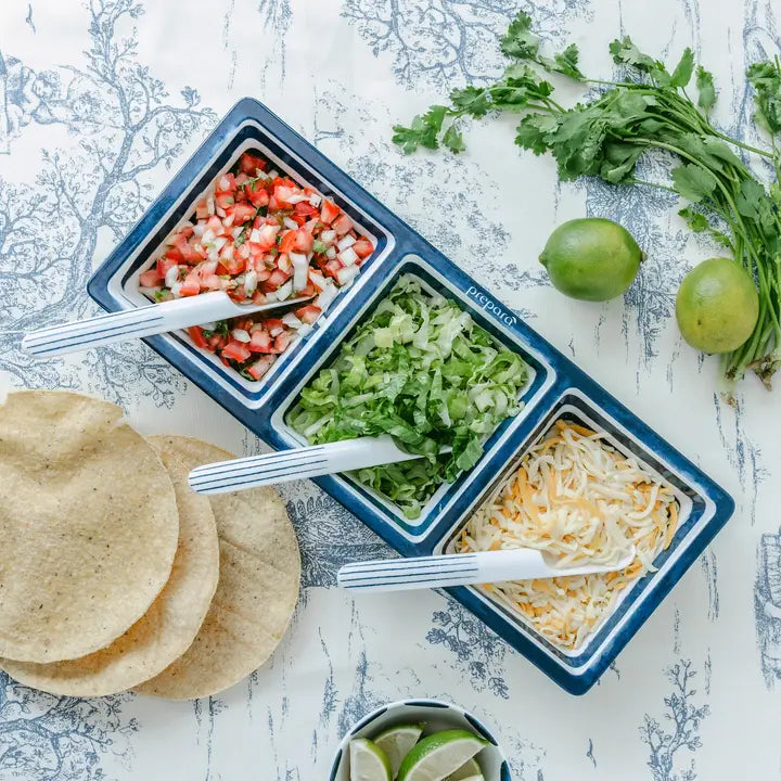 Coastal Stripe Sectioned Tray – Ladles & Linens Kitchen Shoppe